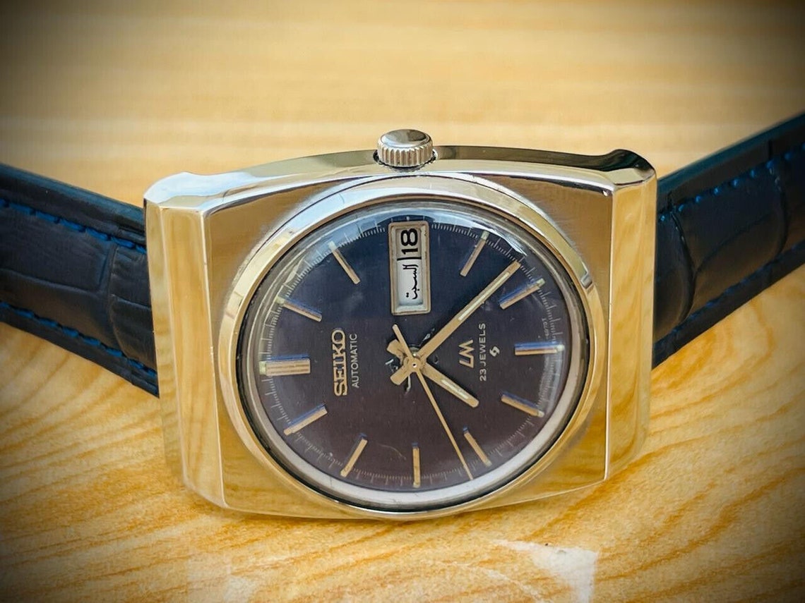 Vintage Seiko LM Blue Automatic 5606-6020 Mens Watch, Ticking SR-260 - Etsy