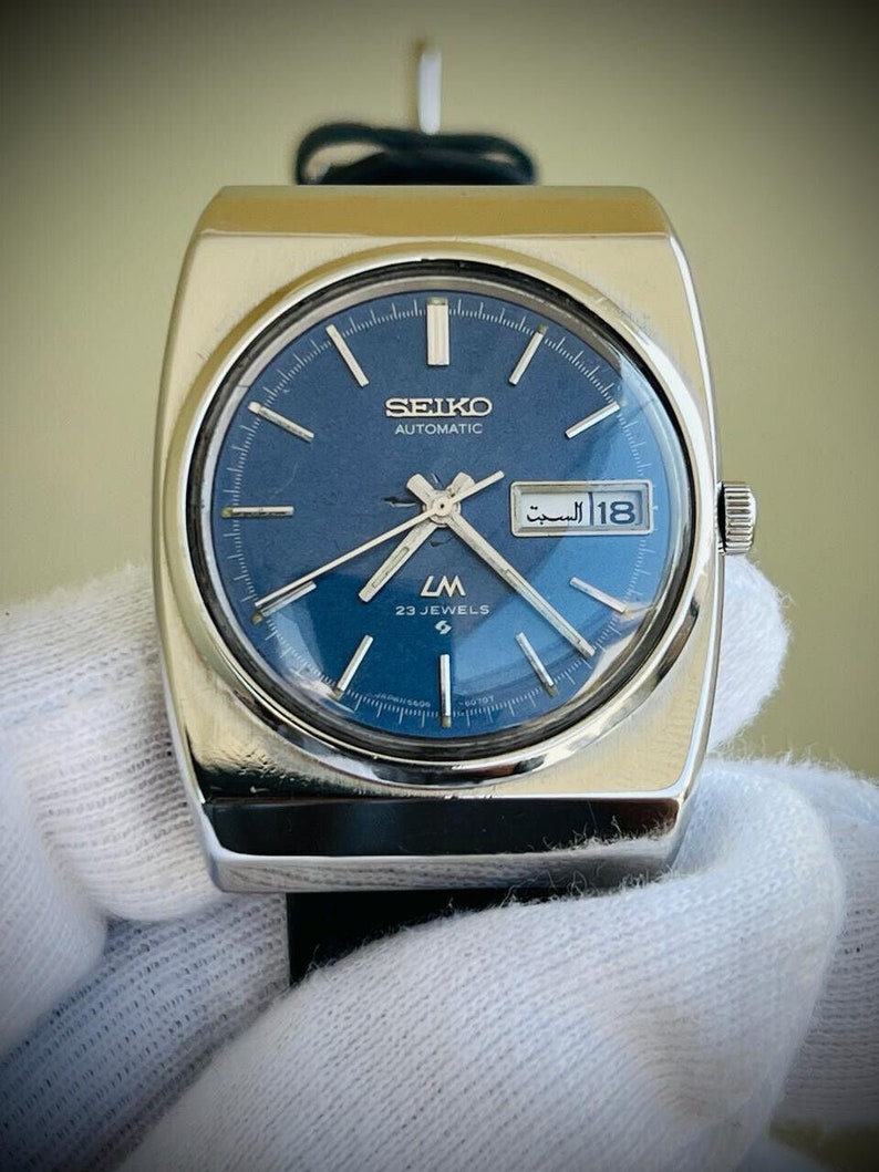 Vintage Seiko LM Blue Automatic 5606-6020 Mens Watch, Ticking SR-260 - Etsy