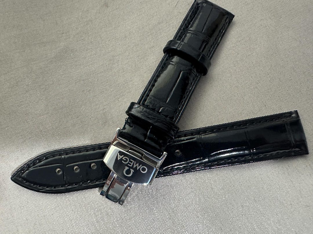 20mm Omega Black Leather Watch Strap - Etsy