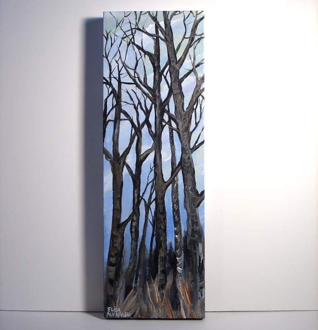 Tree Painting - Winter Trees - Painting on Canvas - Home Decor - Wall ...