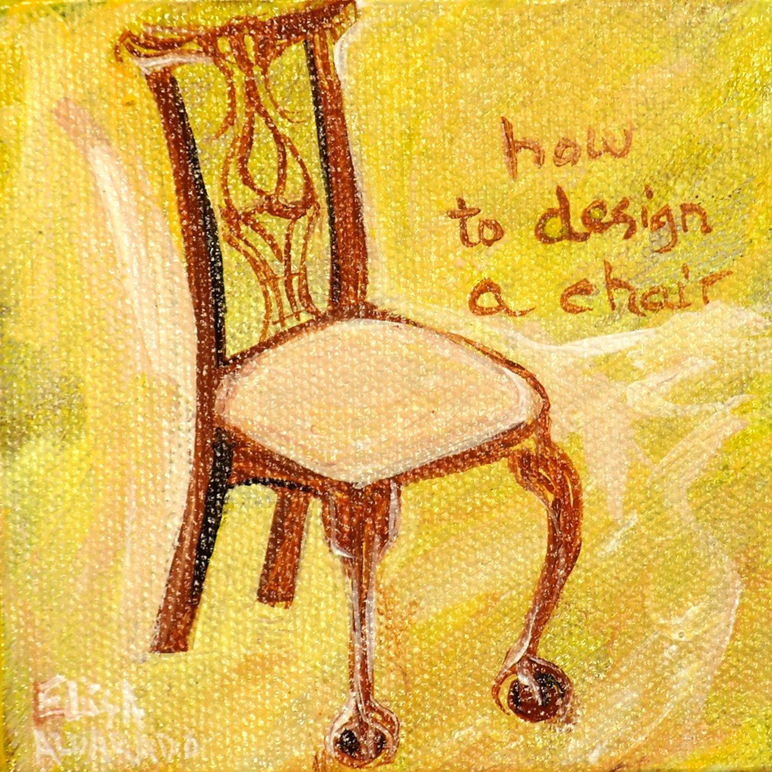 Chair Painting - Original Acrylic Painting on Canvas - How to Design a ...