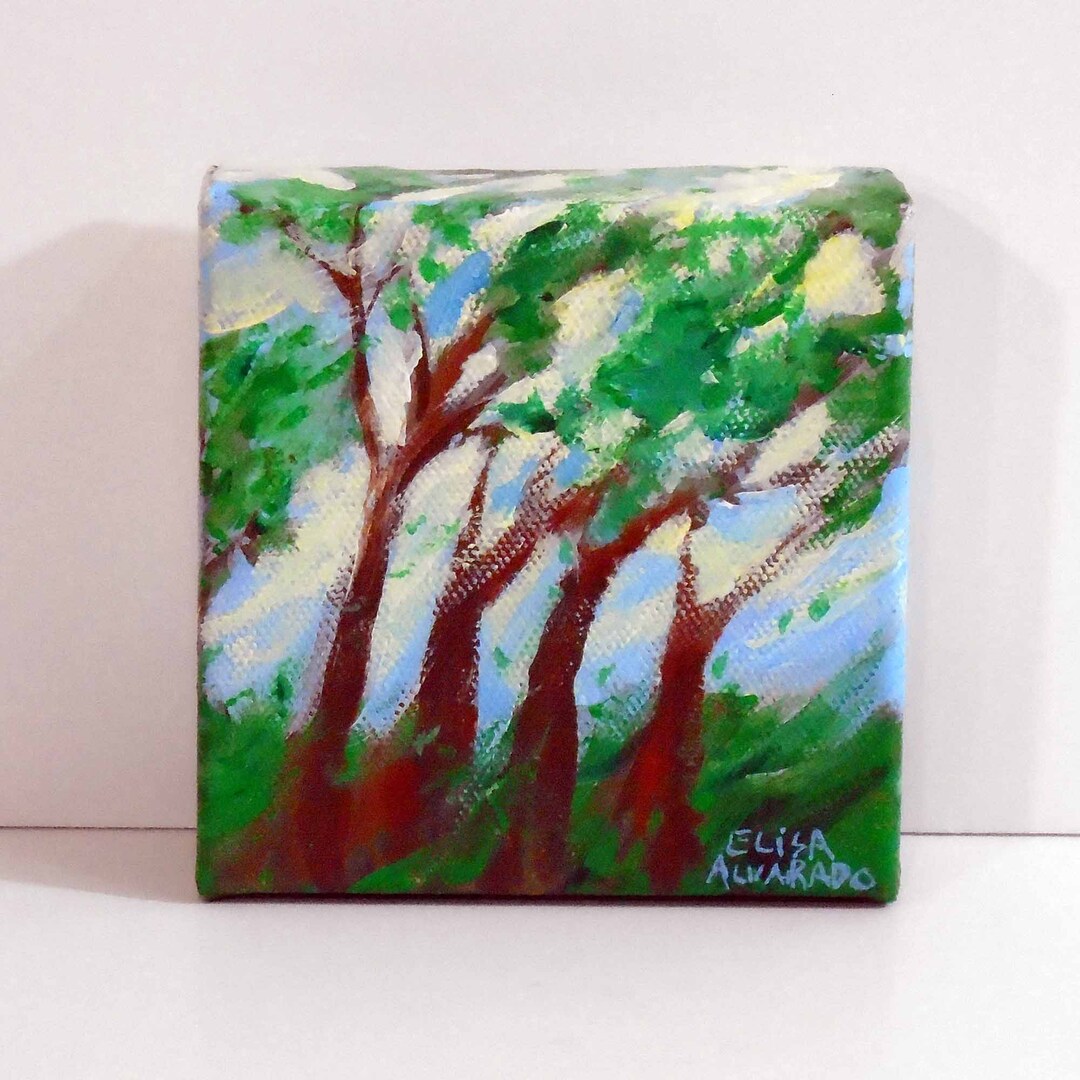 Windy Day - Original Acrylic Painting - Tree Painting - Elisaalvarado ...