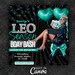 Leo Season Birthday Flyer, Birthday Party Flyer, Leo Party Invitation ...