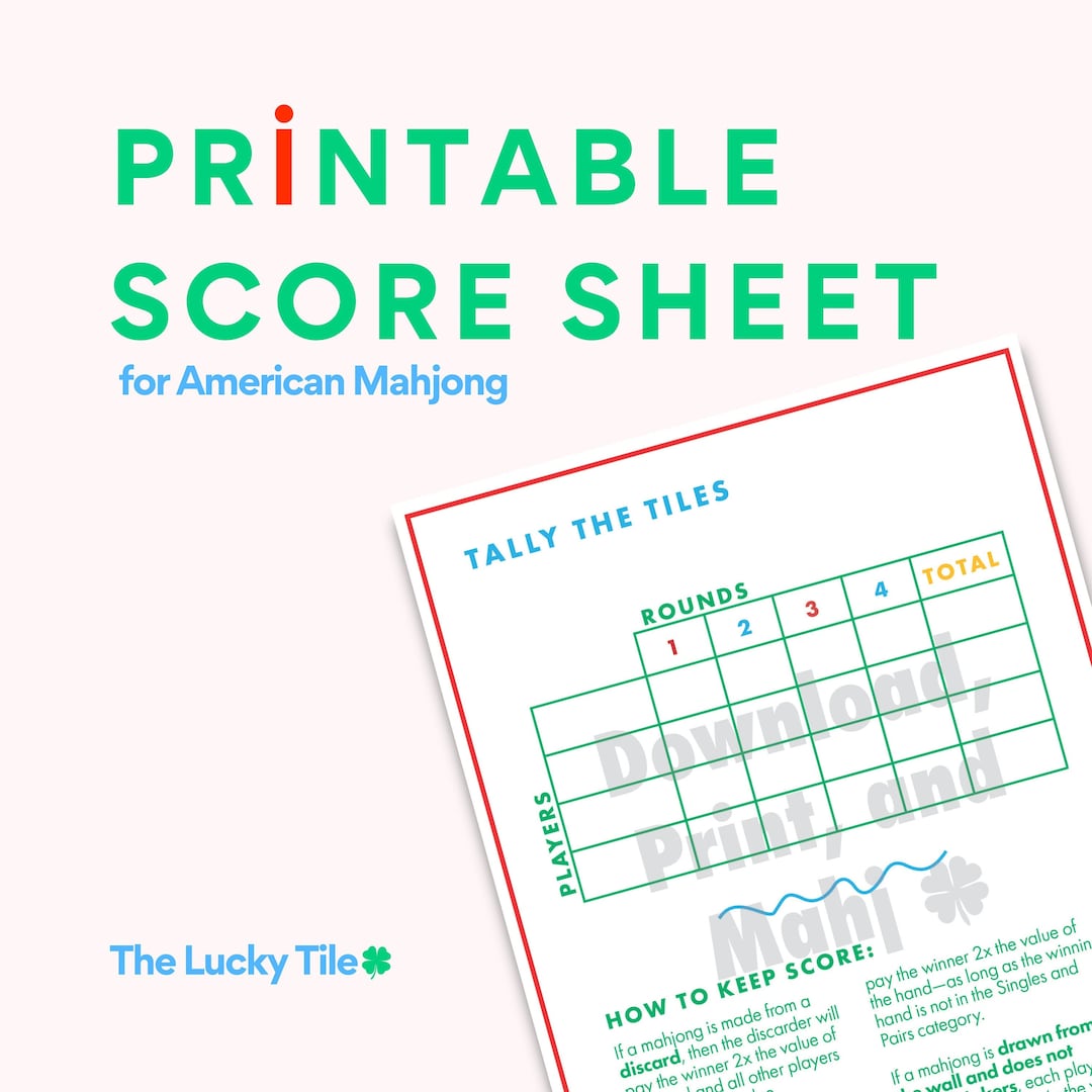 Scoring Sheet - American Mahjong - Etsy