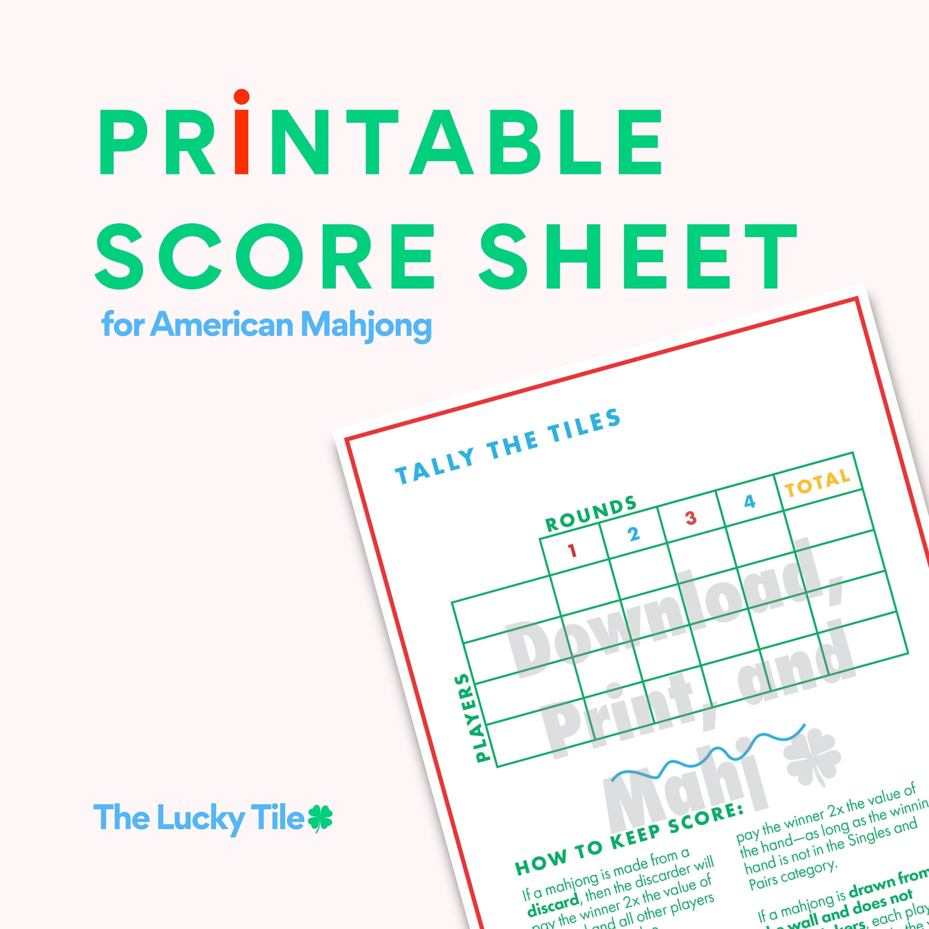 Scoring Sheet - American Mahjong - Etsy