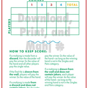 Scoring Sheet - American Mahjong - Etsy