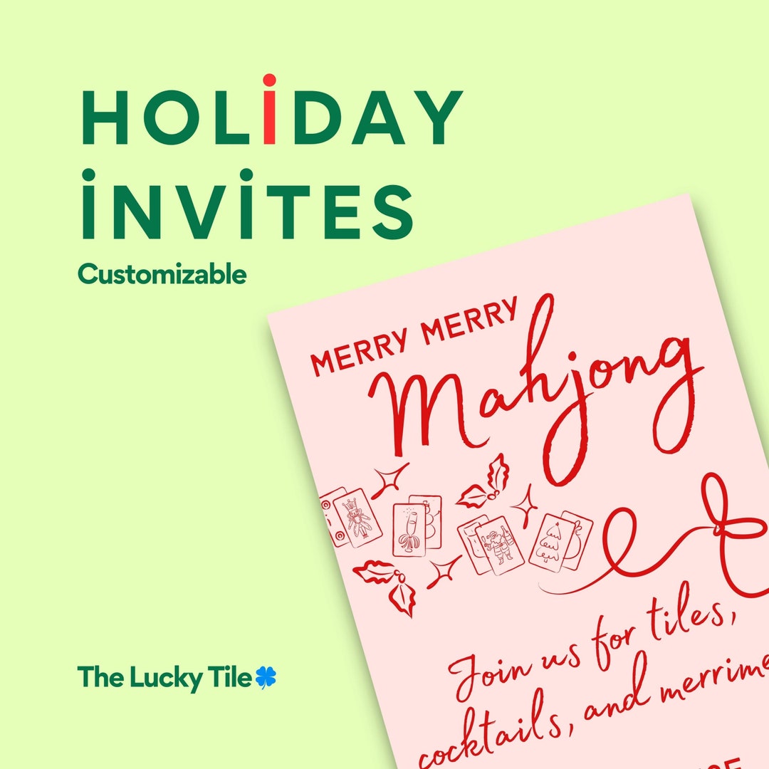 Holiday Mahjong Party Invitation - Custom - Etsy