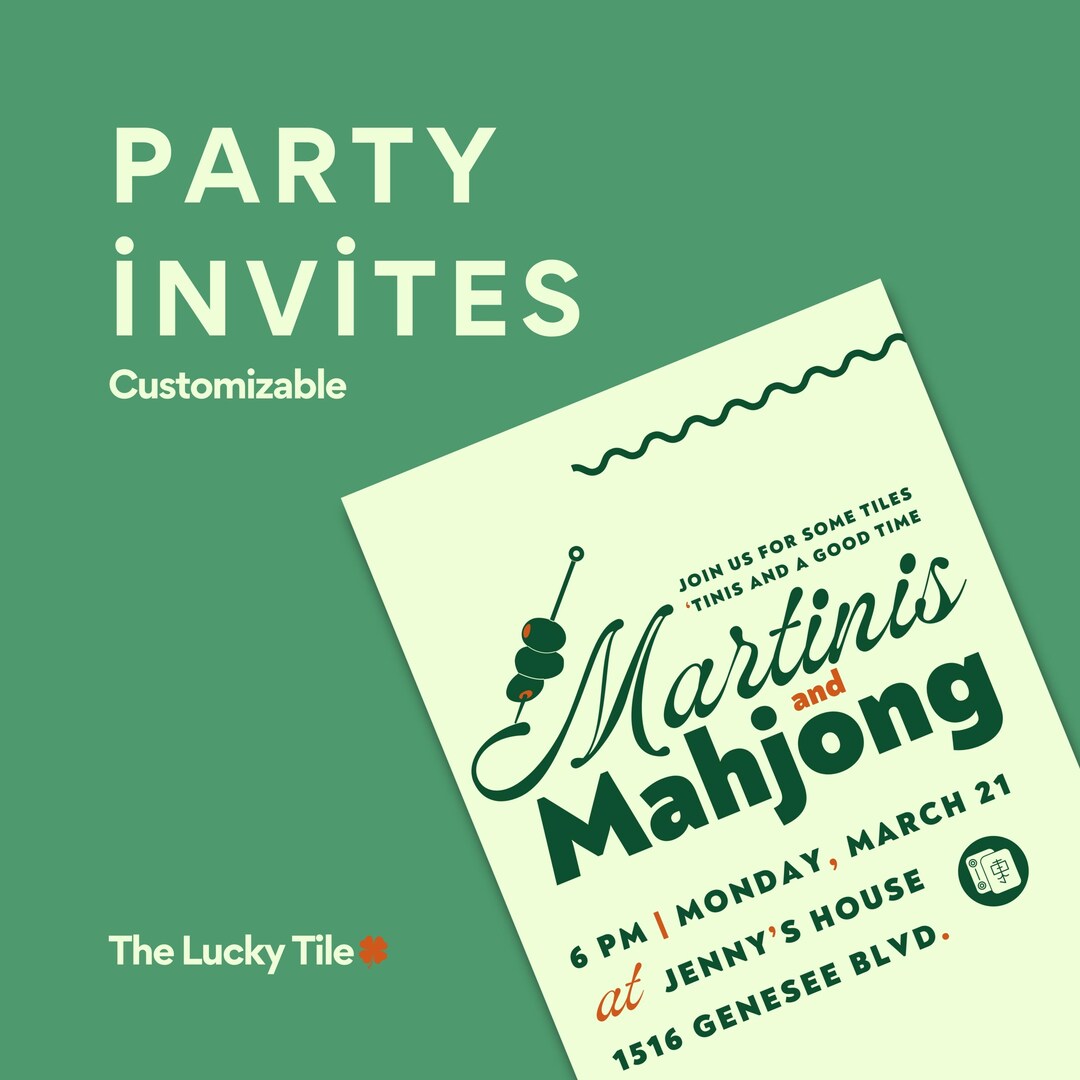 Mahjong and Martinis Party Invitation - Custom - Etsy