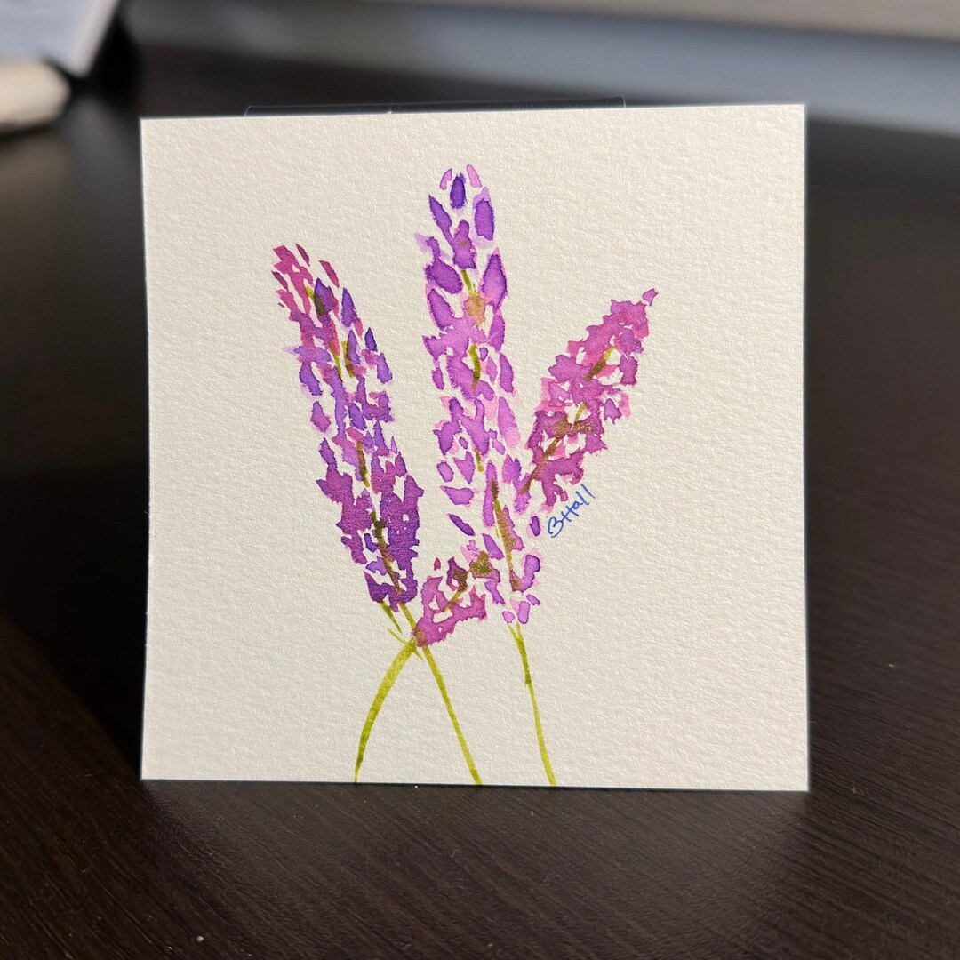 Purple Cattail Art Watercolor - Etsy