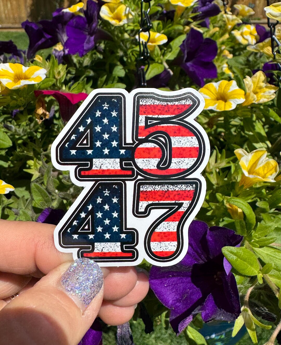 45th & 47th President Sticker | Patriotic American Flag Decal | Vinyl ...