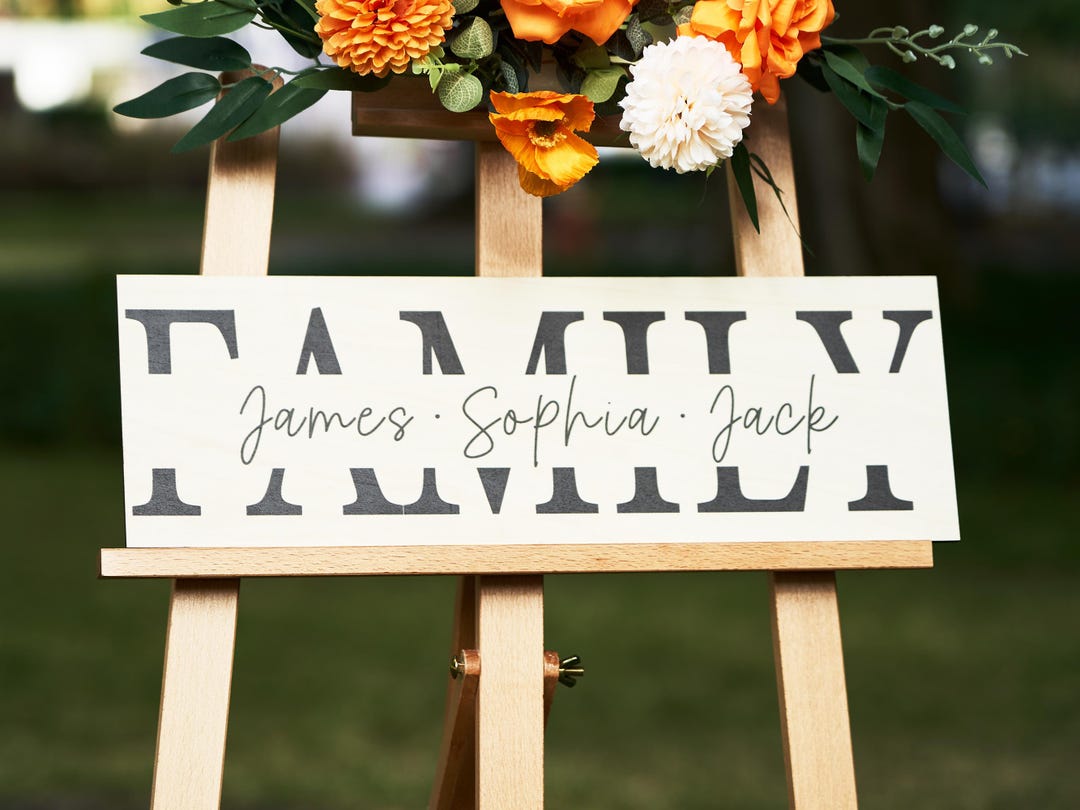 Family Name Sign, Members' Name Sign, Personalized Gift for Family ...