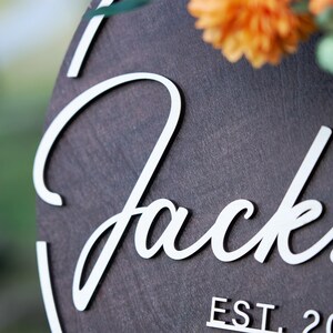 Established Circle Sign for Family, Design Own Sign, Last Name Wooden ...
