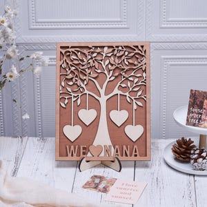 Family Tree Hanging Heart 3D Wall Hanging Ornament, Personalized Gift ...