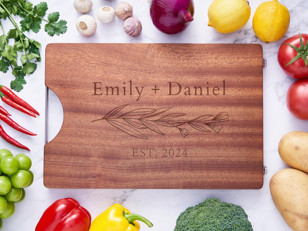 Personalized Large Wood Cutting Board, Wooden Chopping Pandle With ...