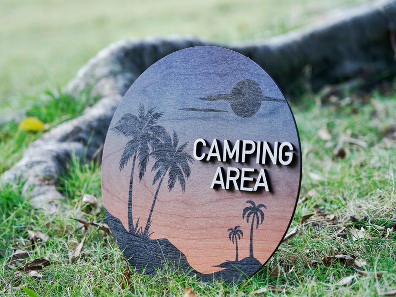 Camping Area Sign for Park, Design Own Wooden Sign, Display Signs in ...