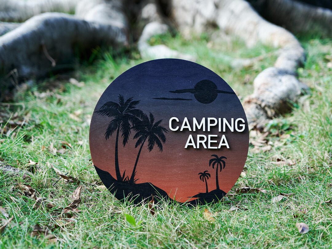 Camping Area Sign for Park, Design Own Wooden Sign, Display Signs in ...