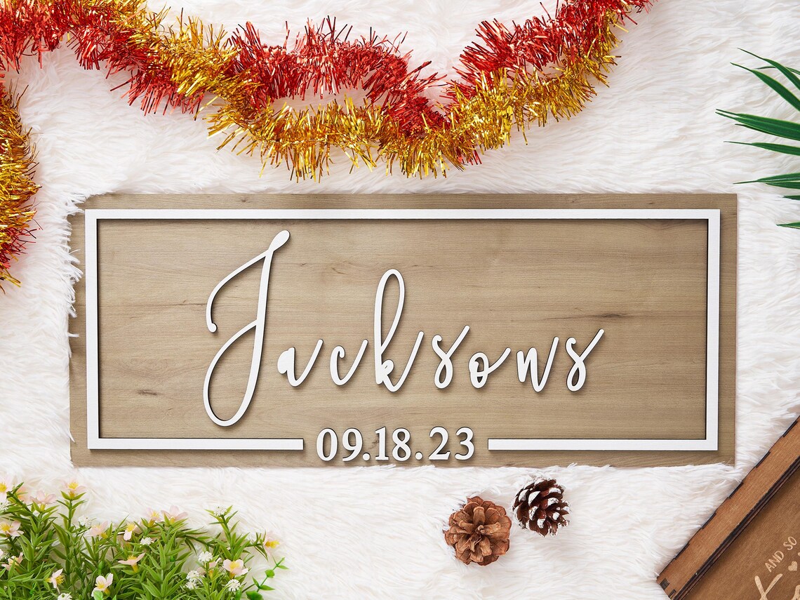 Established Sign for Family, Design Own Sign, Last Name Wooden Sign for ...