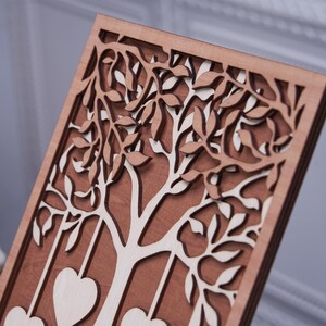 Family Tree Hanging Heart 3D Wall Hanging Ornament, Personalized Gift ...