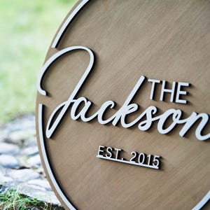 Established Circle Sign for Family, Design Own Sign, Last Name Wooden ...