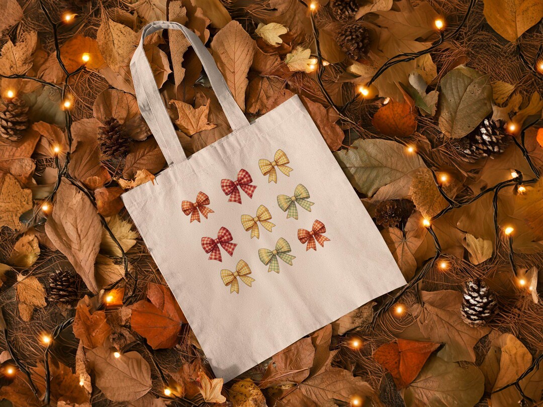 Cute Coquette Aesthetic Fall Tote Bag, Stylish Tote With Bows ...