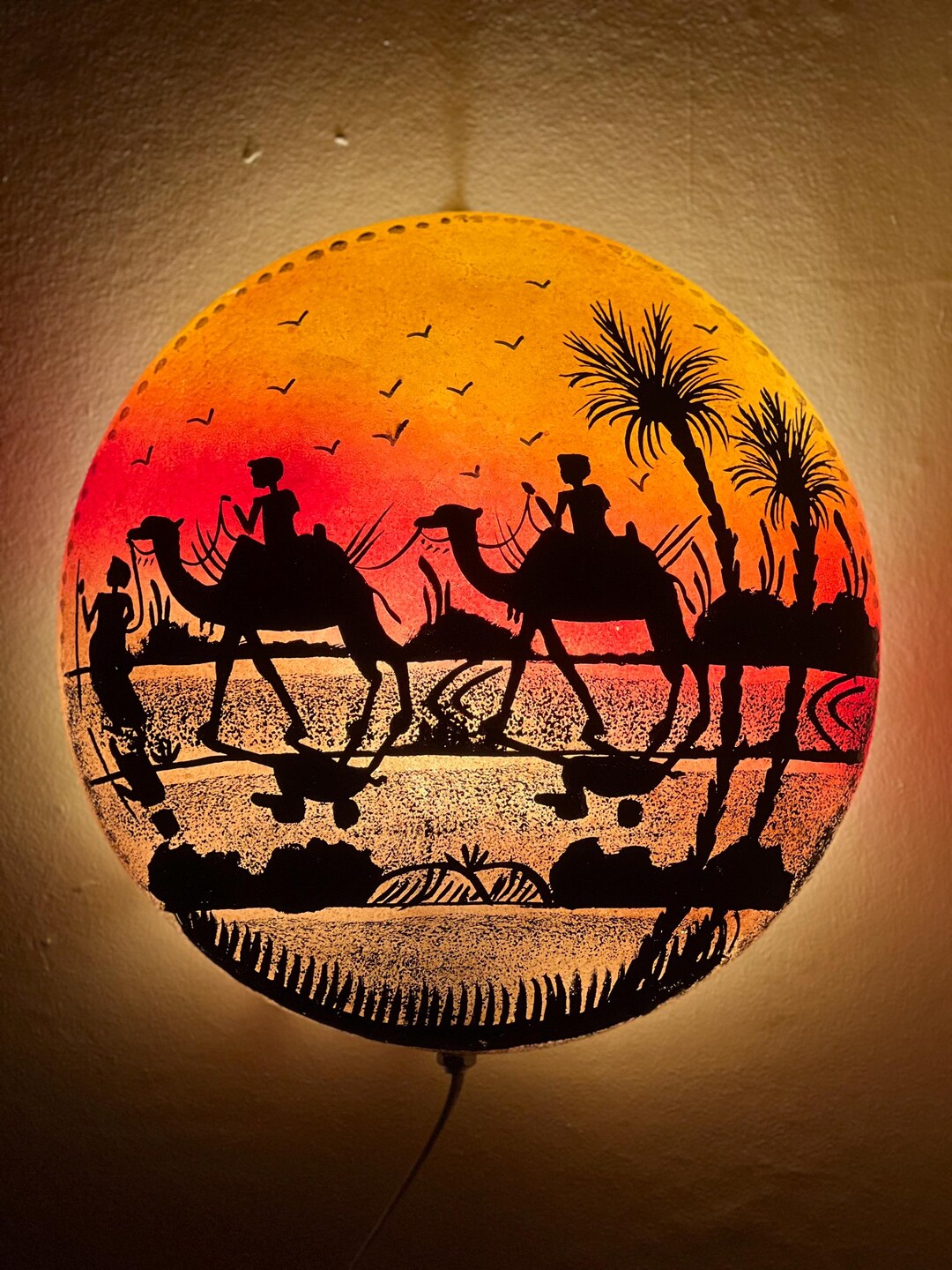Handmade Camel Skin Lamps, Colorful Lights, Hand Painted Shades ...