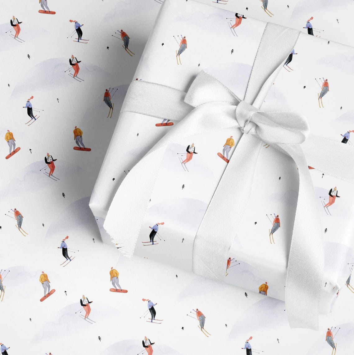 Mountain Skiing Wrapping Paper | Christmas | Snow and Winter | Holiday ...