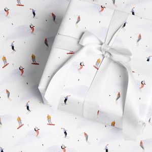Mountain Skiing Wrapping Paper | Christmas | Snow and Winter | Holiday ...