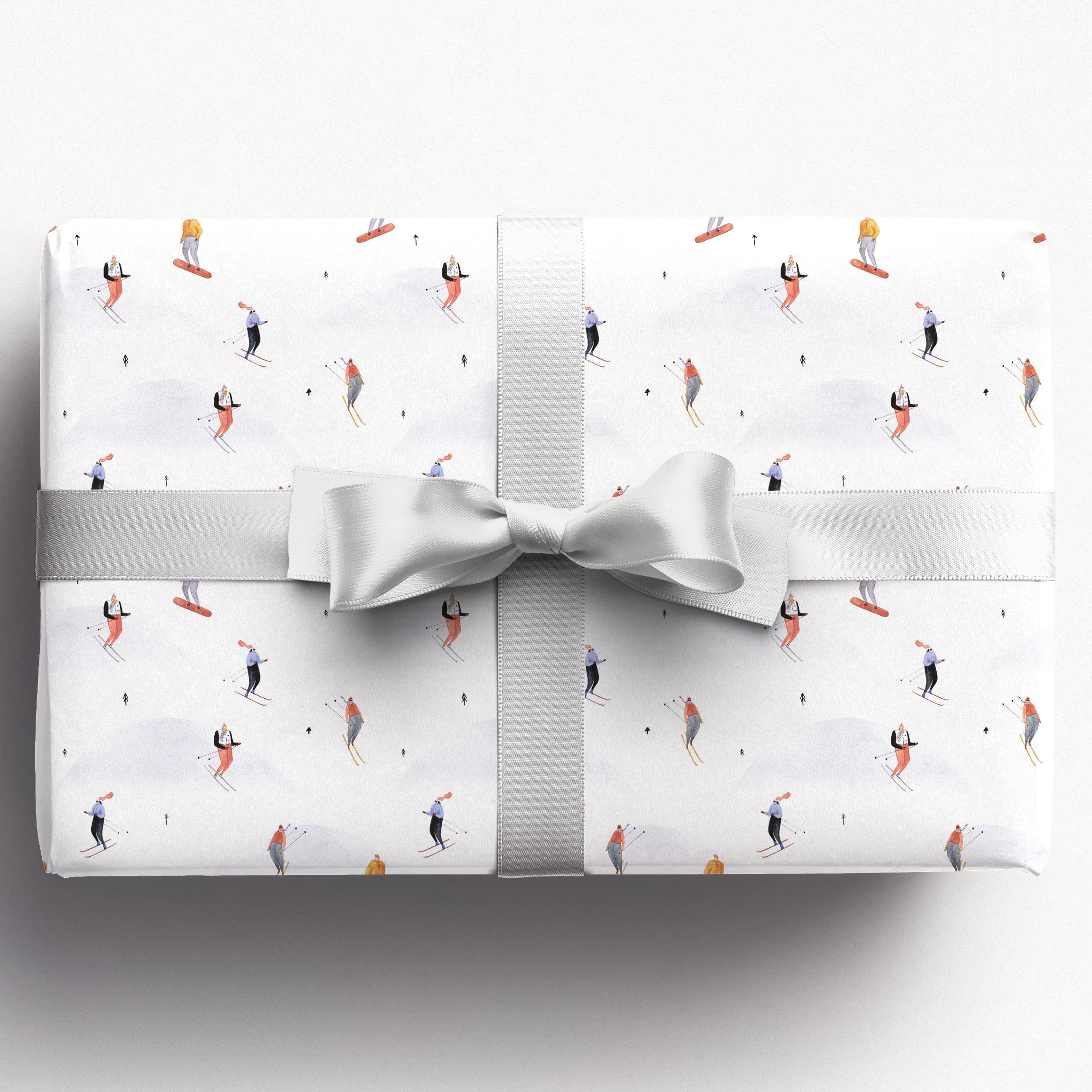 Mountain Skiing Wrapping Paper | Christmas | Snow and Winter | Holiday ...