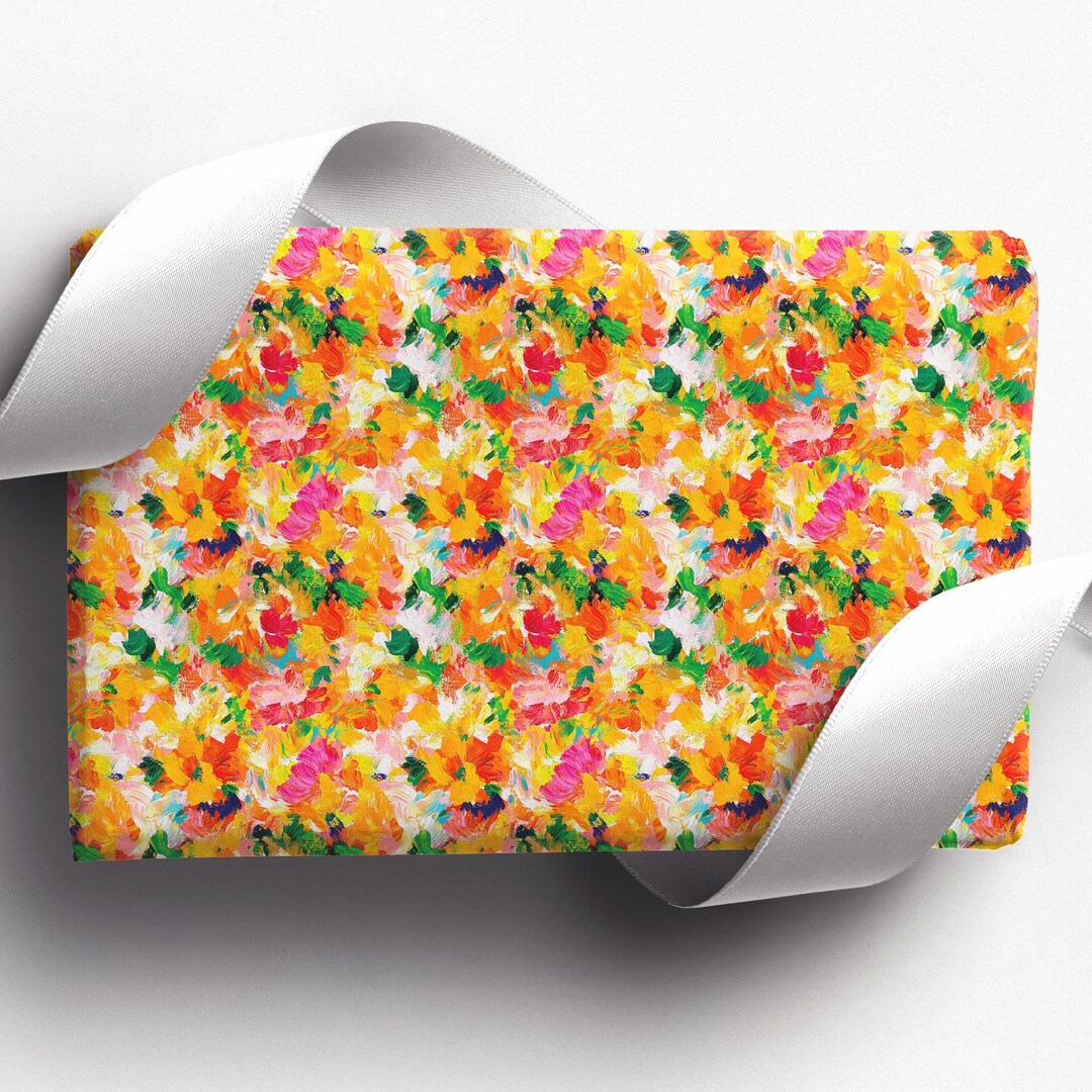 Wrapping Paper Flowers, Floral Wrapping Paper Roll, Floral Gift Wrap ...
