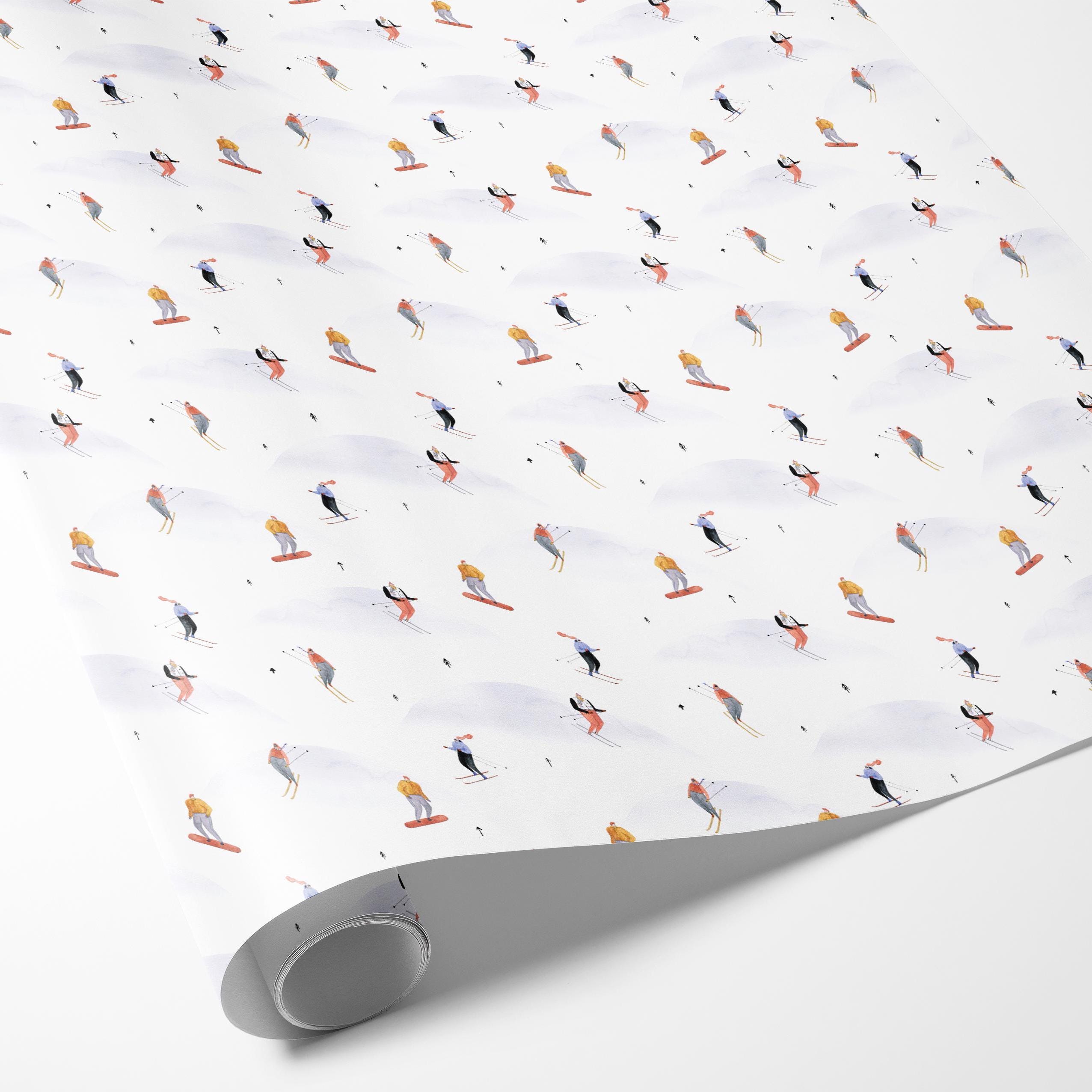 Mountain Skiing Wrapping Paper | Christmas | Snow and Winter | Holiday ...