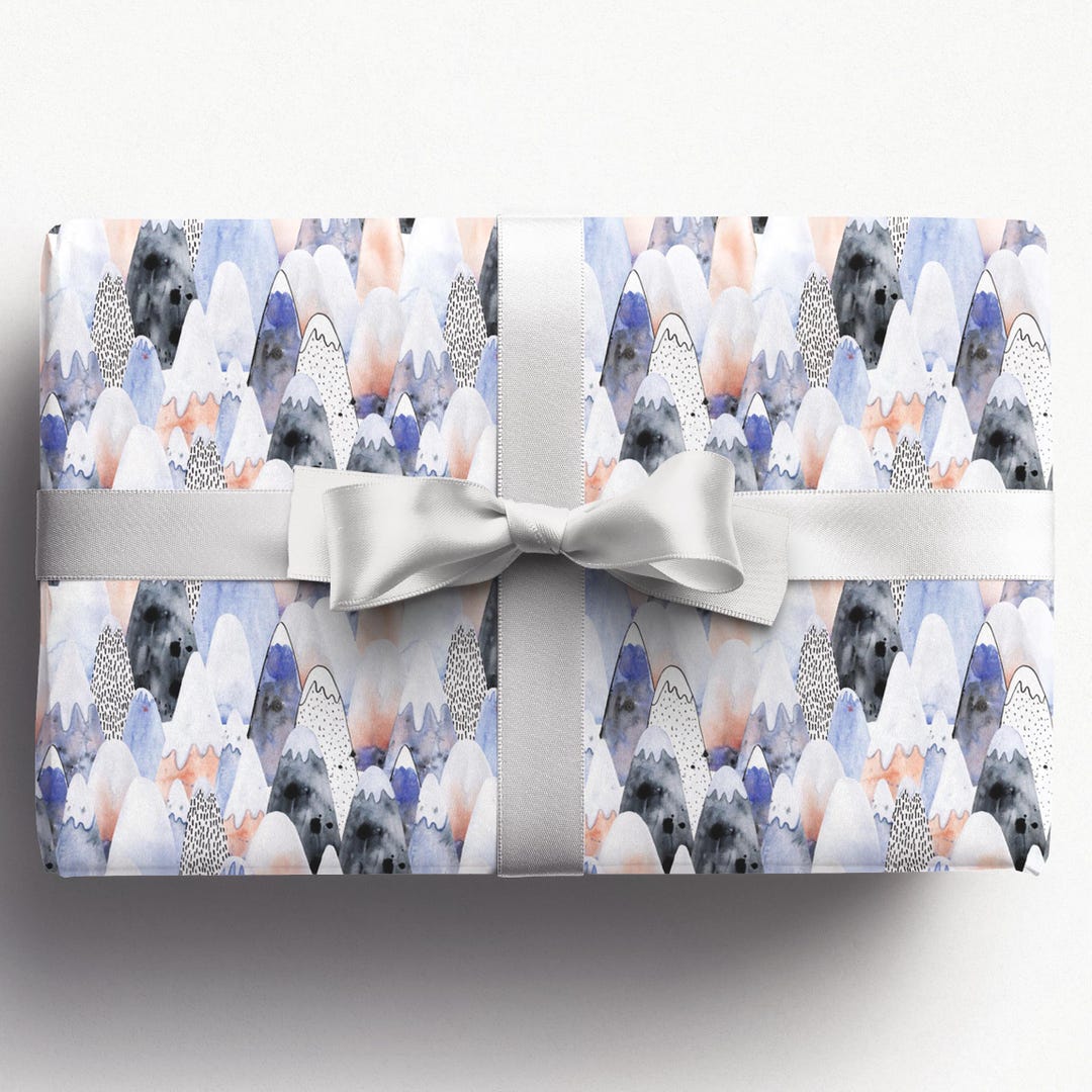 Mountain Wrapping Paper Holiday Gift Wrap Mountains Gift Wrap Elegant ...