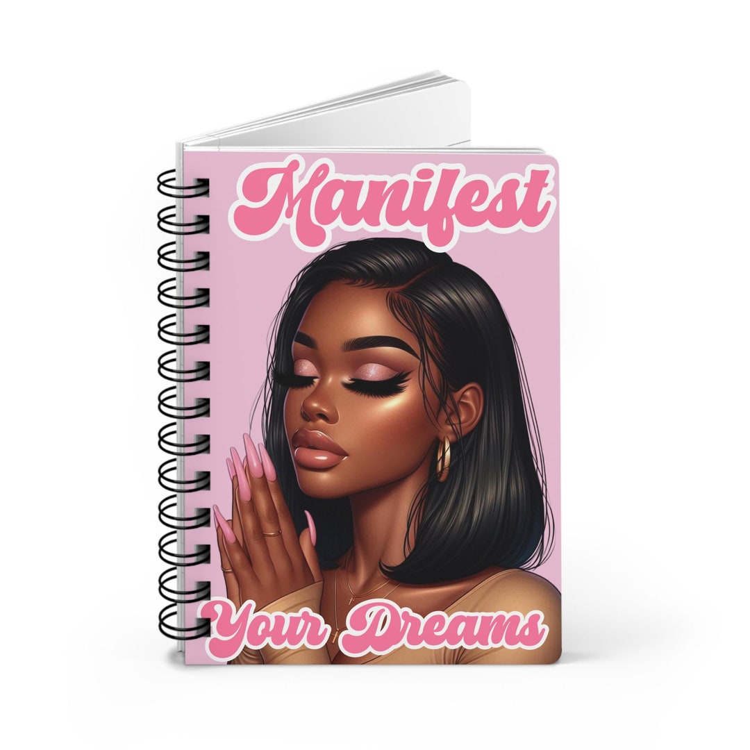 Manifest Dream Journal Spiral Stunning Black Girl PNG Journal Teen ...