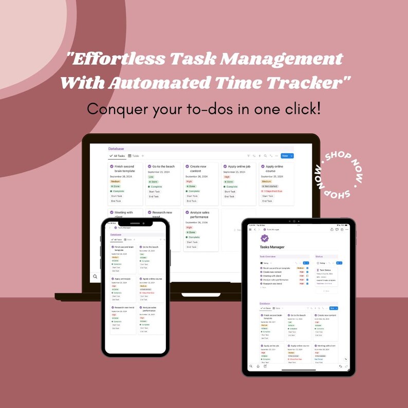 Notion Task Manager Template | Digital Daily To-do List | Customizable ...