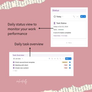 Notion Task Manager Template | Digital Daily To-do List | Customizable ...