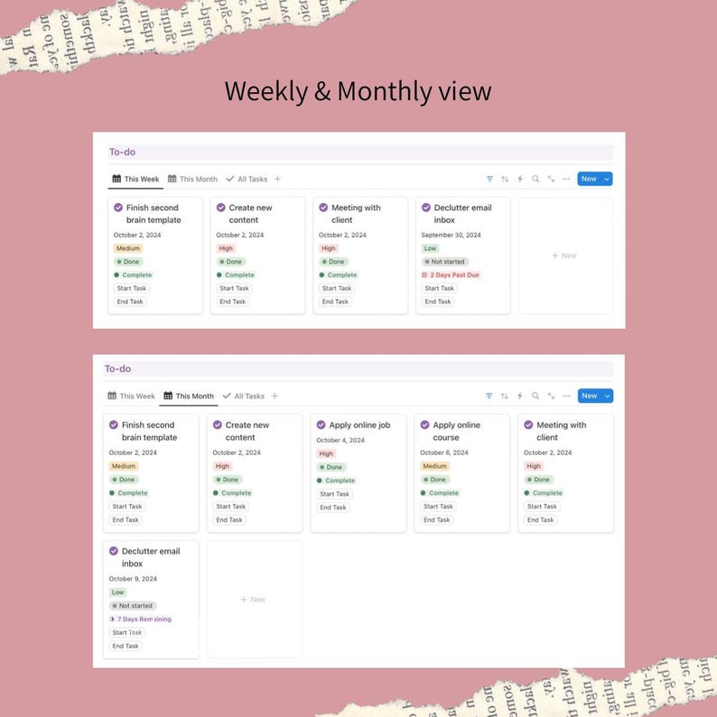 Notion Task Manager Template | Digital Daily To-do List | Customizable ...