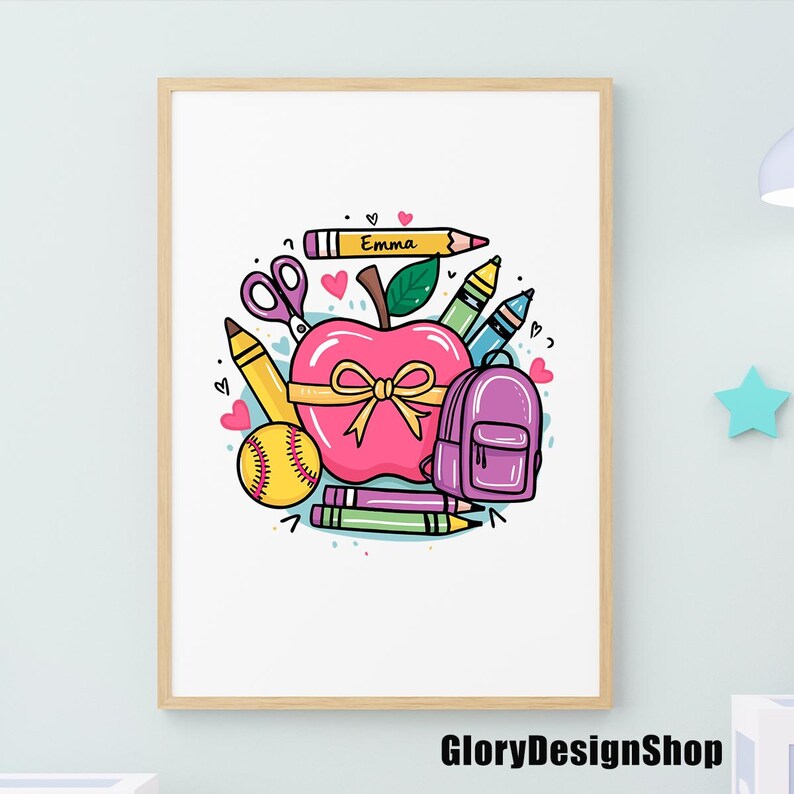 Personalized Name Kids Svg Bundle, Back to School Svg, Retro Apple Svg ...