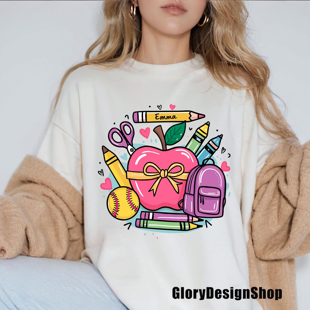 Personalized Name Kids Svg Bundle, Back to School Svg, Retro Apple Svg ...