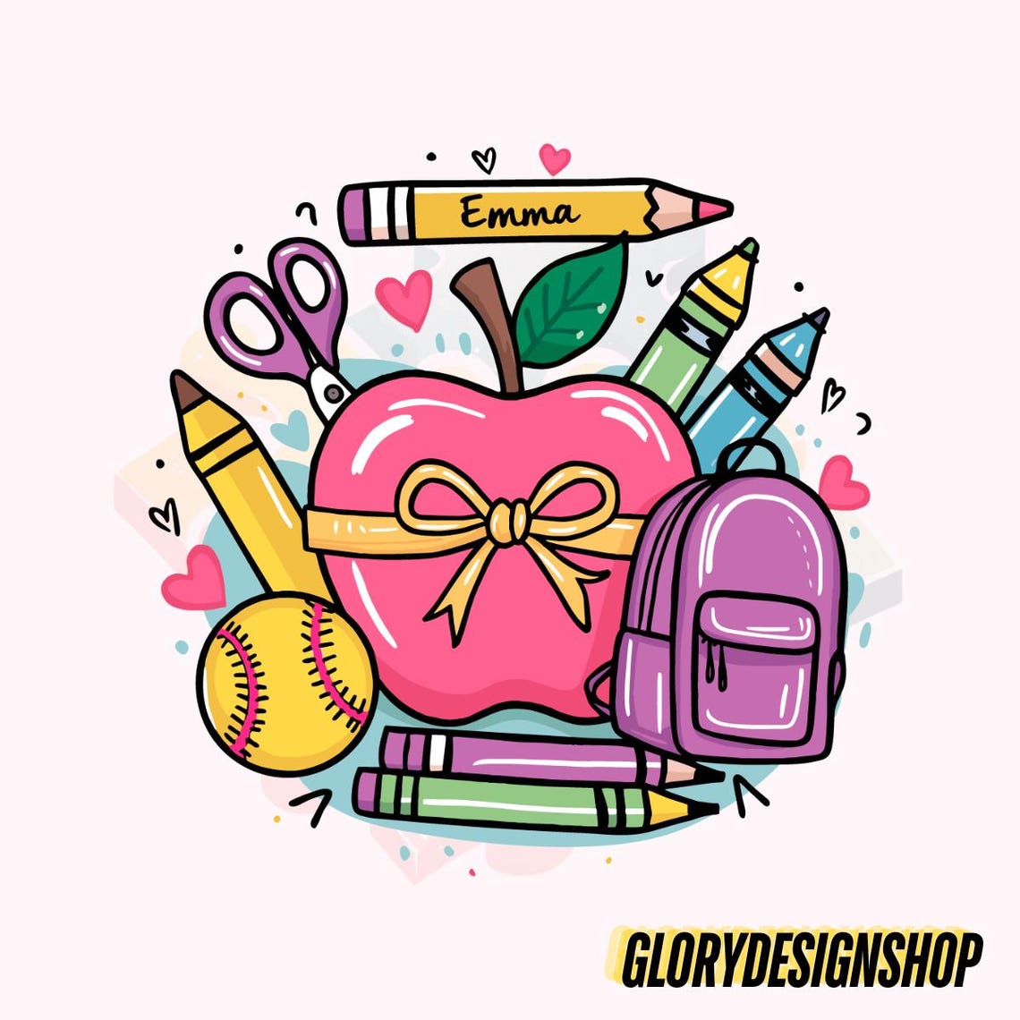 Personalized Name Kids Svg Bundle, Back to School Svg, Retro Apple Svg ...