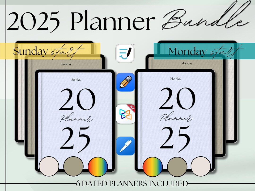 2025 Digital Planner BUNDLE, Goodnotes Digital Planner, Minimalist ...