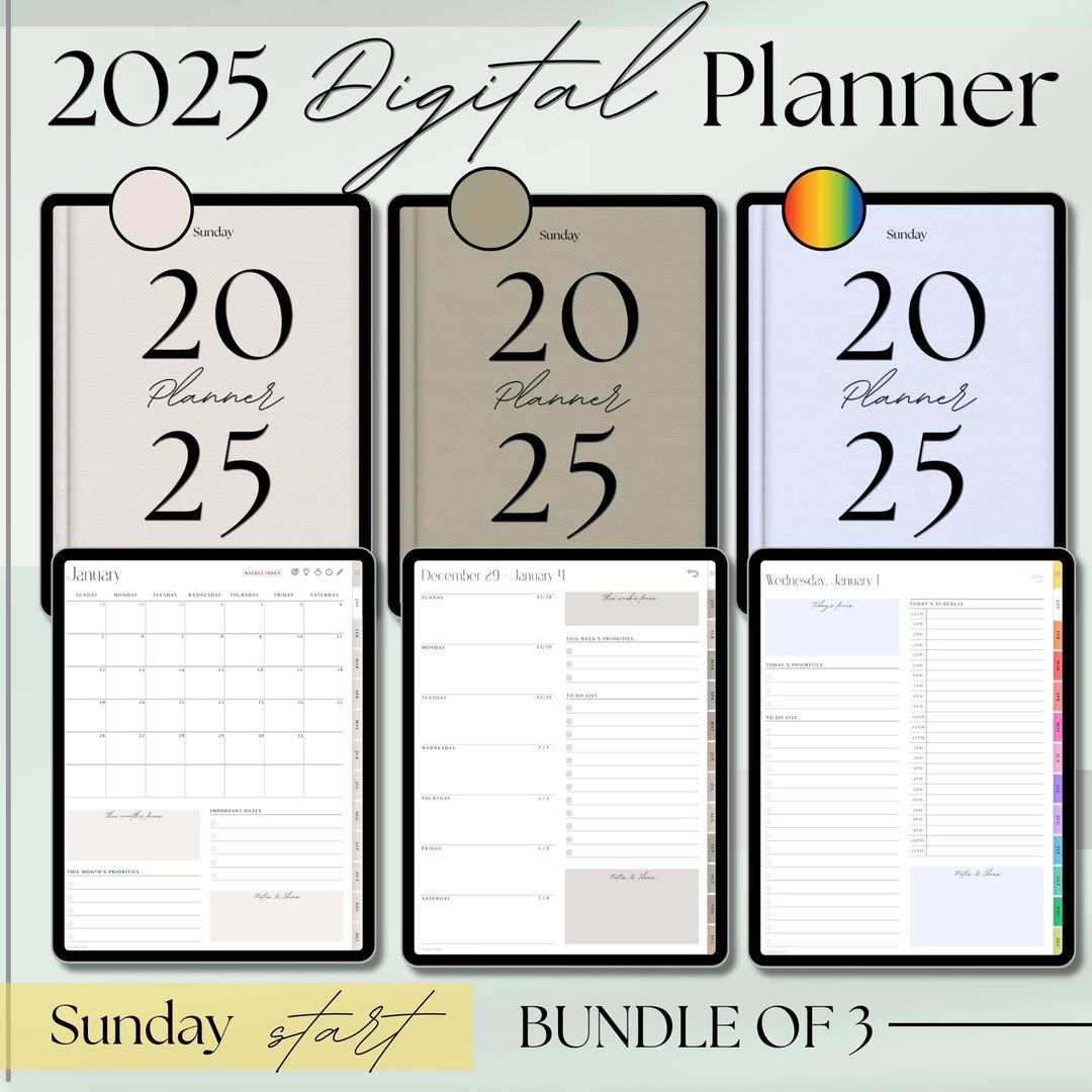 2025 Digital Planner, Goodnotes Digital Planner, Minimalist Planner ...