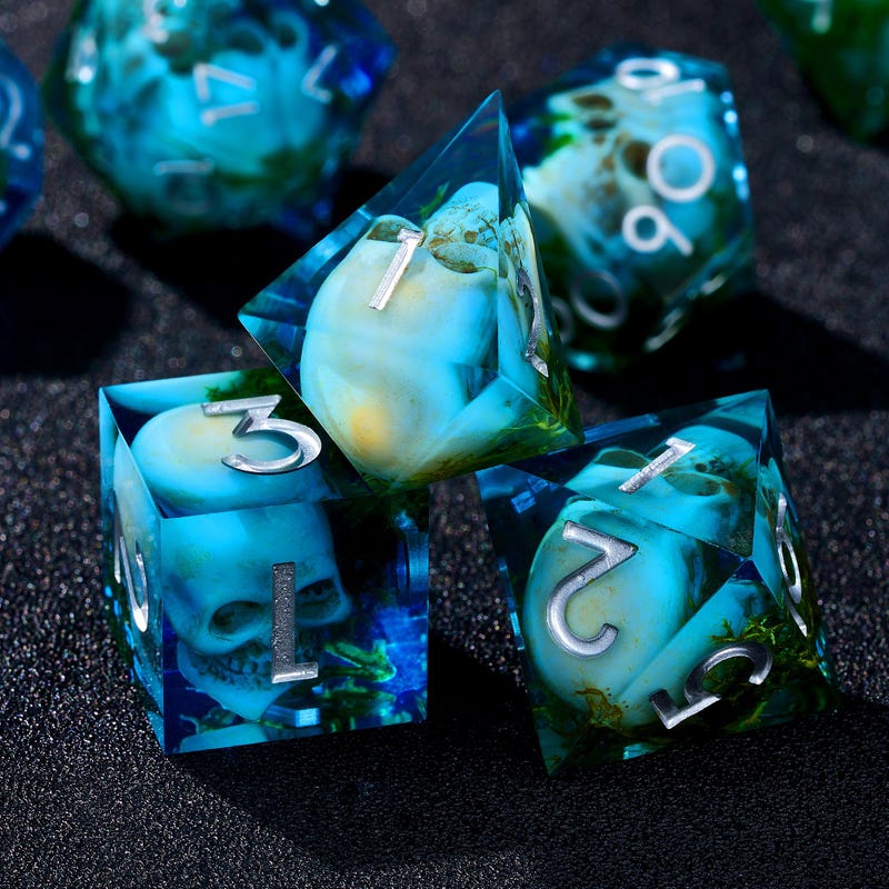 Blue Skull Dice Set - Etsy
