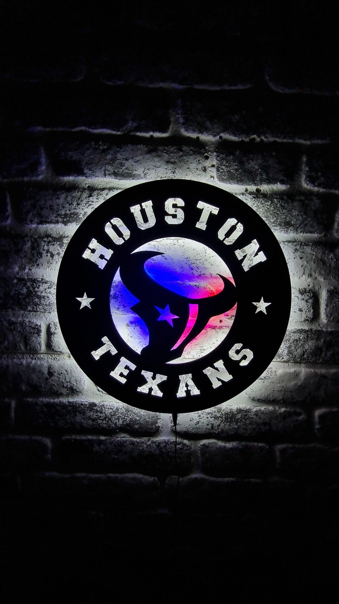 Houston Texans Led Lighted Sign, Texans Fans Sleek Wall Decor, Premium ...