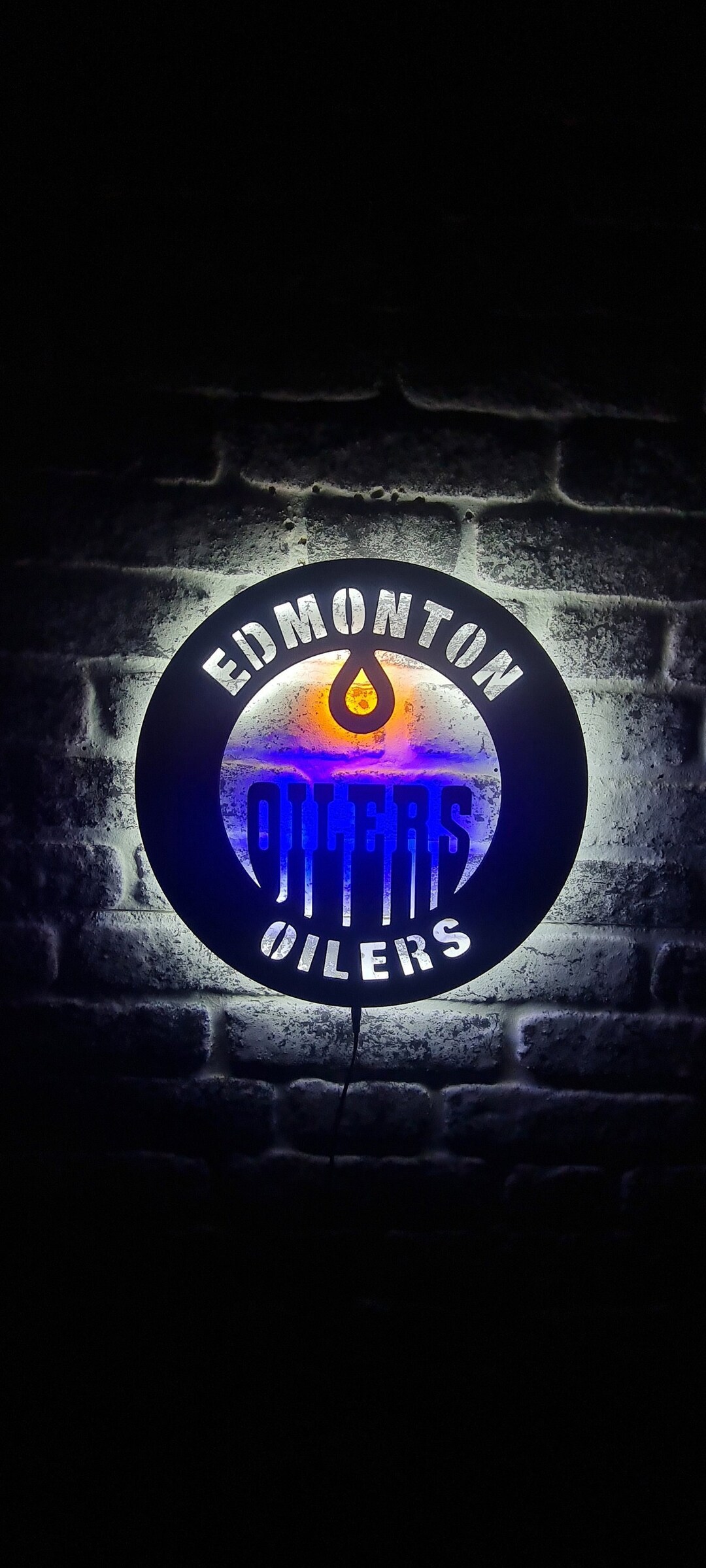Edmonton Oilers LED Lighted Sign, Ice Hockey Fan Best Gift, NHL ...