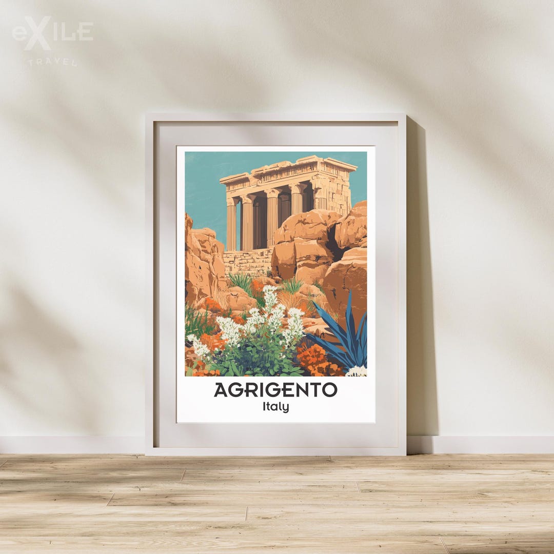 Agrigento Italy Print, Italy Poster, Travel Poster, Travel Print ...