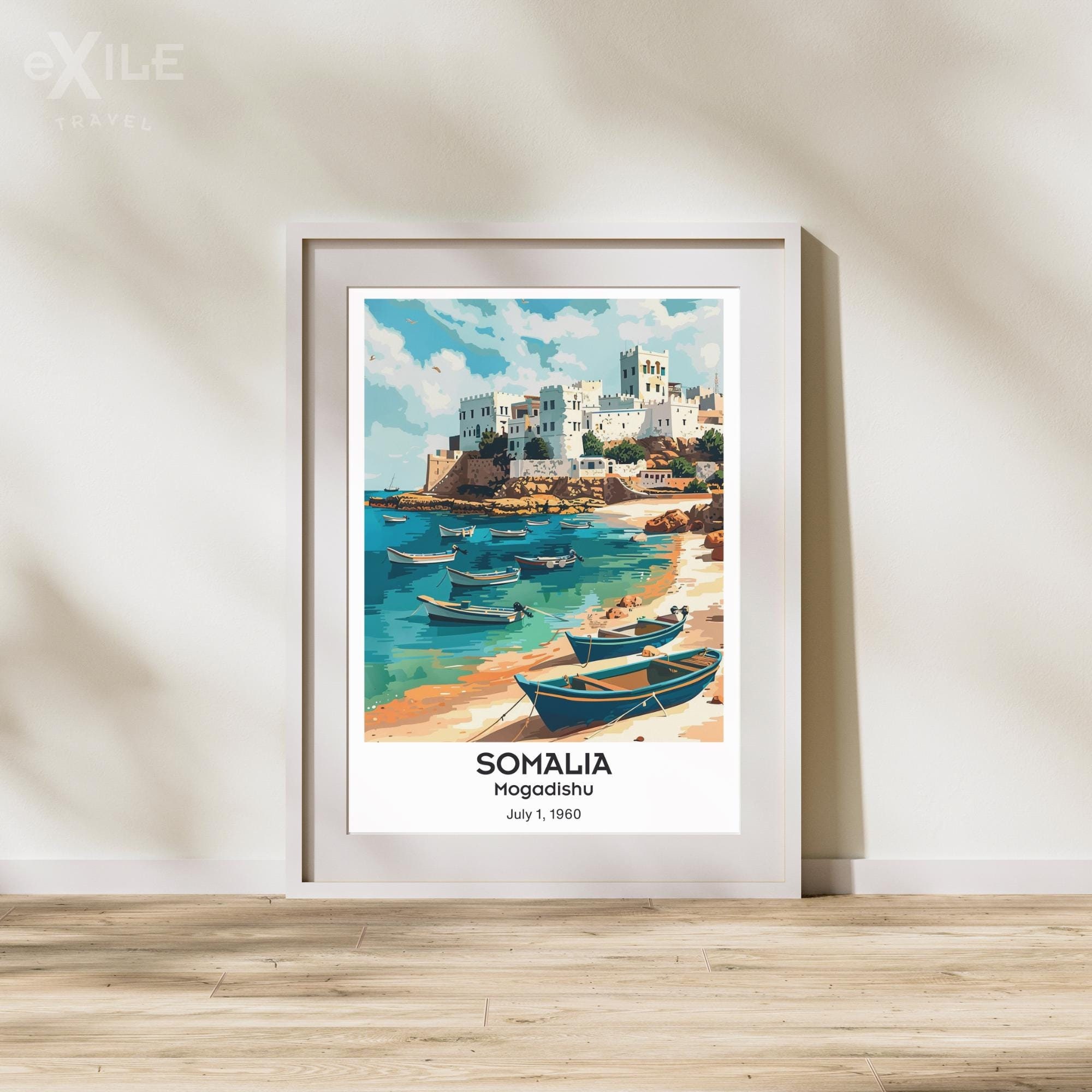 Mogadishu Travel Print Somalia Art | Mogadishu Somalia Gifts Poster ...