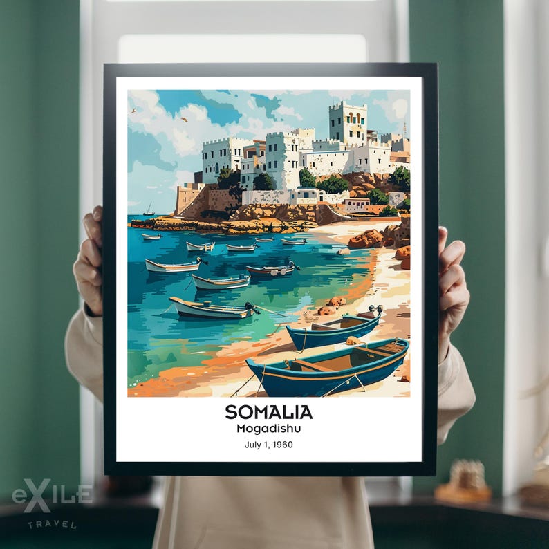 Mogadishu Travel Print Somalia Art | Mogadishu Somalia Gifts Poster ...