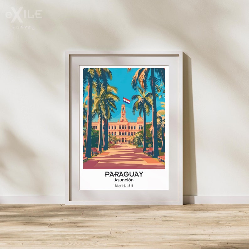 Asunción Travel Print Paraguay Art | Asunción Gift Poster | Home Decor ...