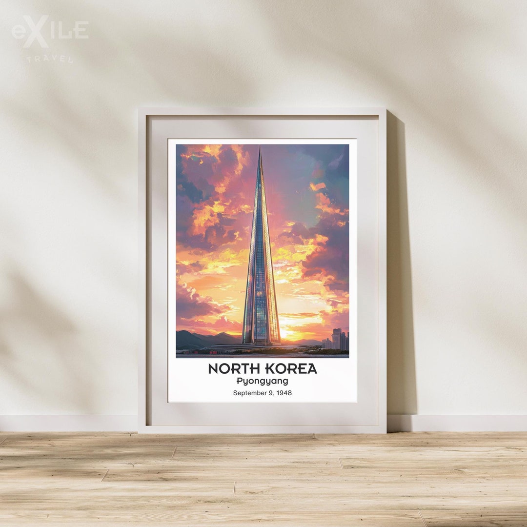 Pyongyang Travel Print North Korea Art | Pyongyang Gifts Art Poster ...