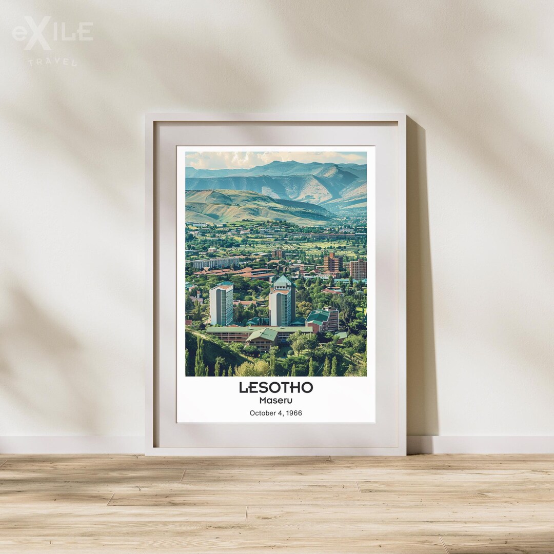 Maseru Travel Print Lesotho Art | Maseru Lesotho Gift Art Poster | Home ...