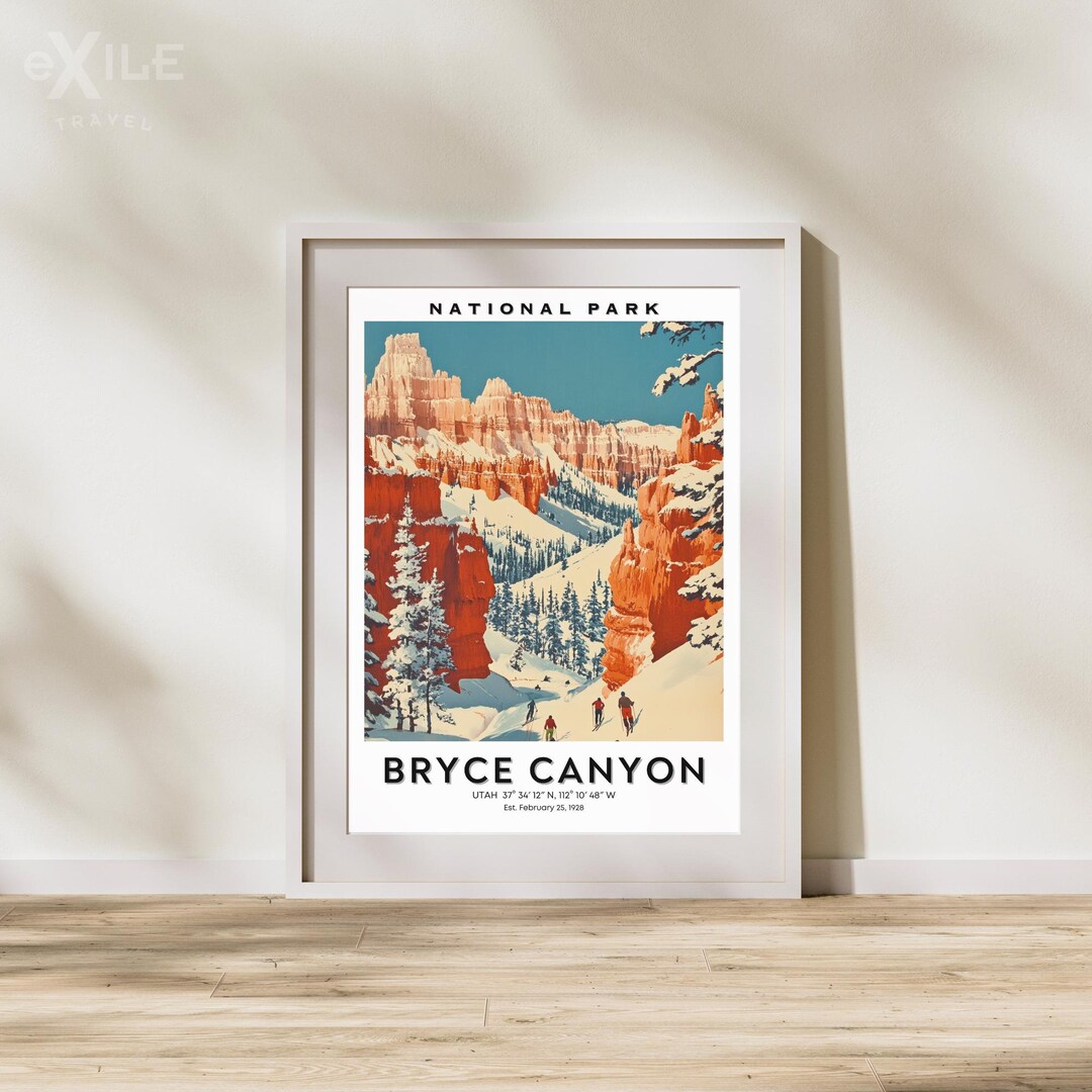 Bryce Canyon National Park Travel Poster, Bryce Canyon Travel Print ...